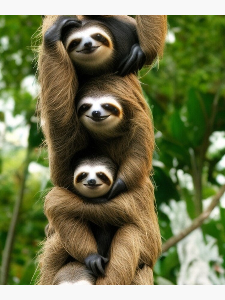 "Sloth Stack Sticker" Poster for Sale by bober51 | Redbubble