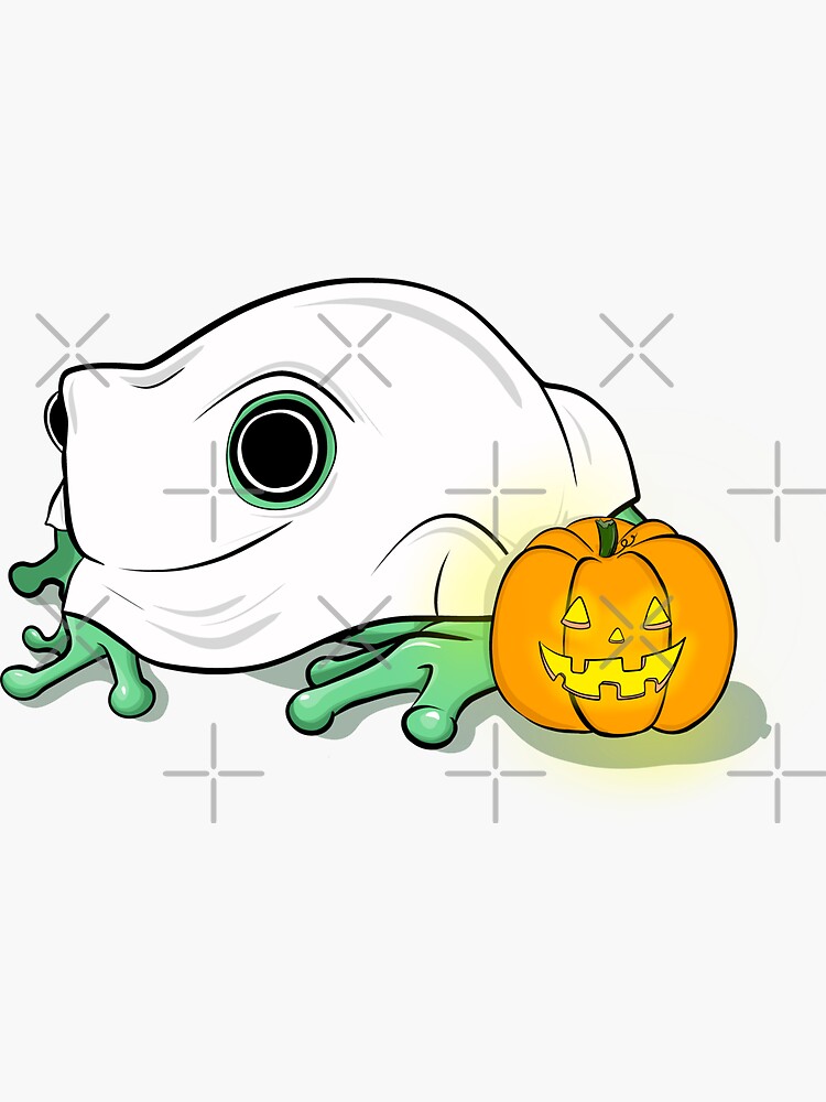 "Spooky Ghost Frog Edward" Sticker for Sale by Georgiadoesit | Redbubble
