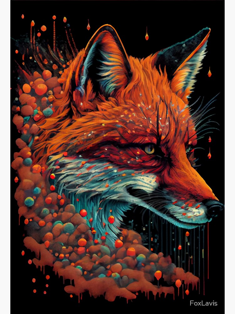 "Portrait of a colorful fox | liquid | pointillism" Sticker for Sale by FoxLavis | Redbubble