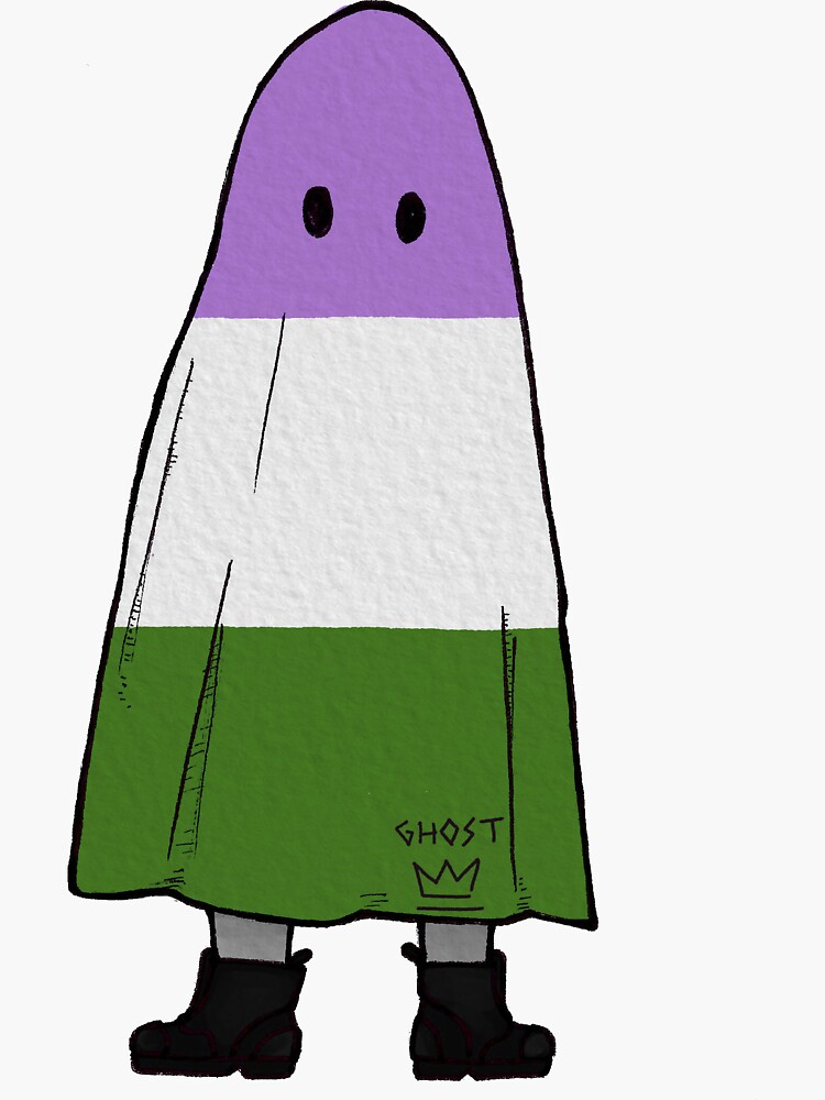 "Genderqueer Ghost" Sticker for Sale by metheghostking | Redbubble