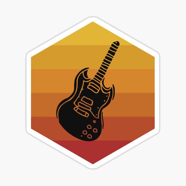 "guitar rock music for guitarists retro" Sticker for Sale by SwifTech ...
