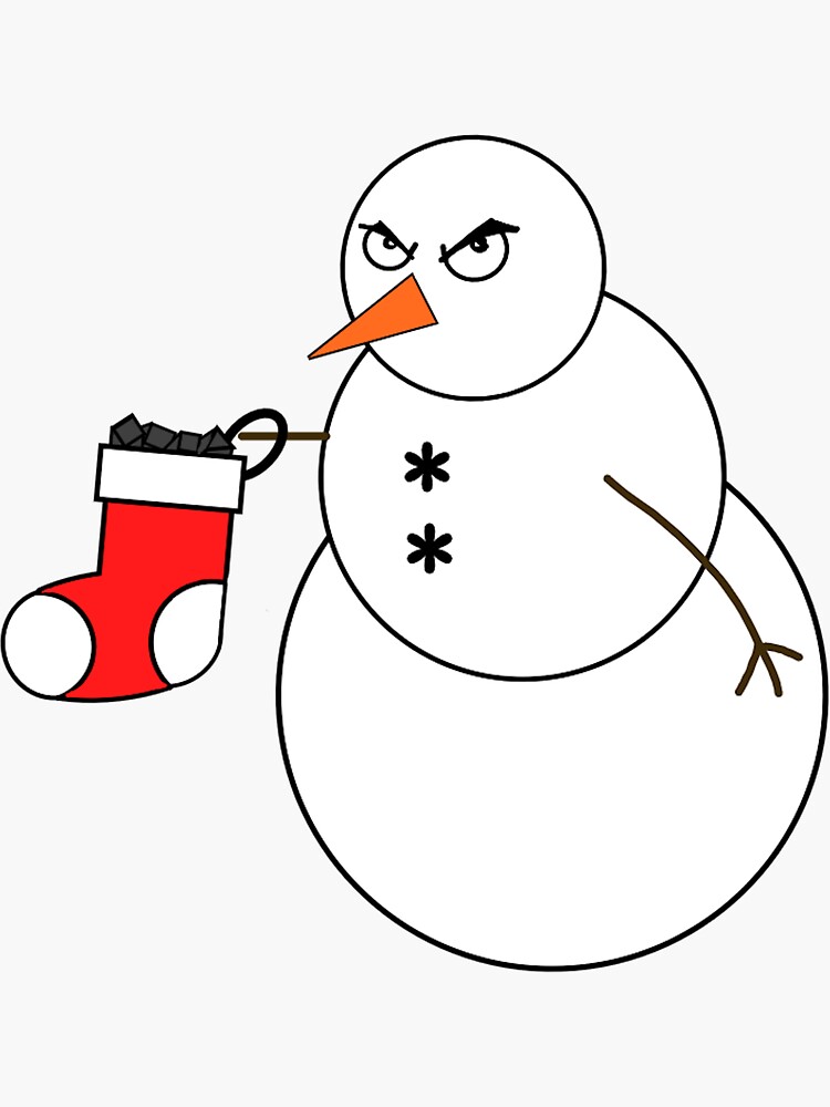 "Angry Snowman" Sticker for Sale by E-VANBLO | Redbubble