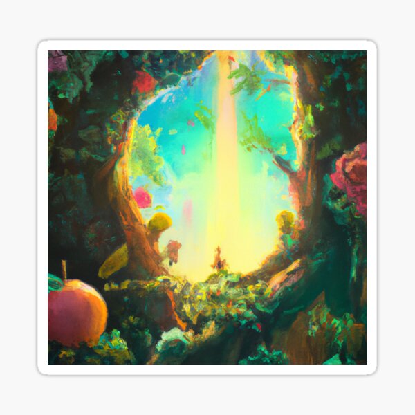 "Floral Garden of Eden" Sticker for Sale by brewed-designs | Redbubble