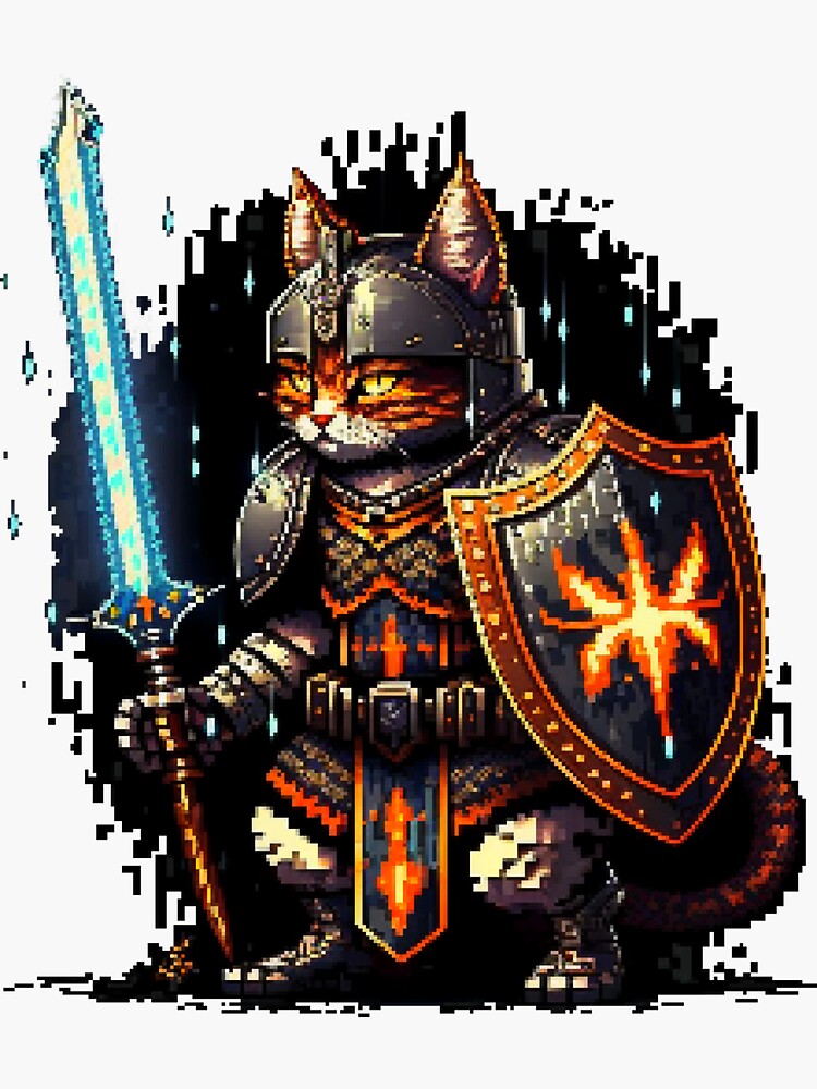 "Cat Knight" Sticker for Sale by 9LivesCats | Redbubble