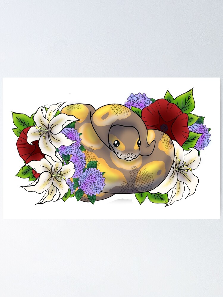 "Ball Python Banana" Poster for Sale by Kirin-Riki | Redbubble