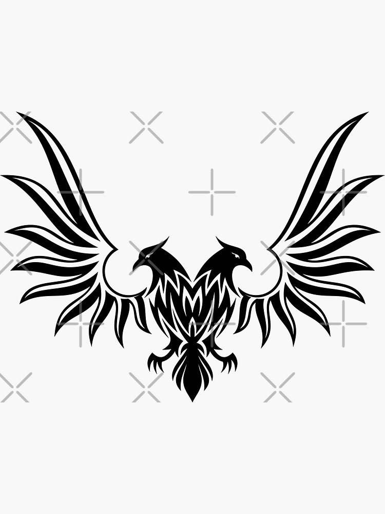 "Elegant Double Headed Phoenix" Sticker for Sale by Stormpaint | Redbubble