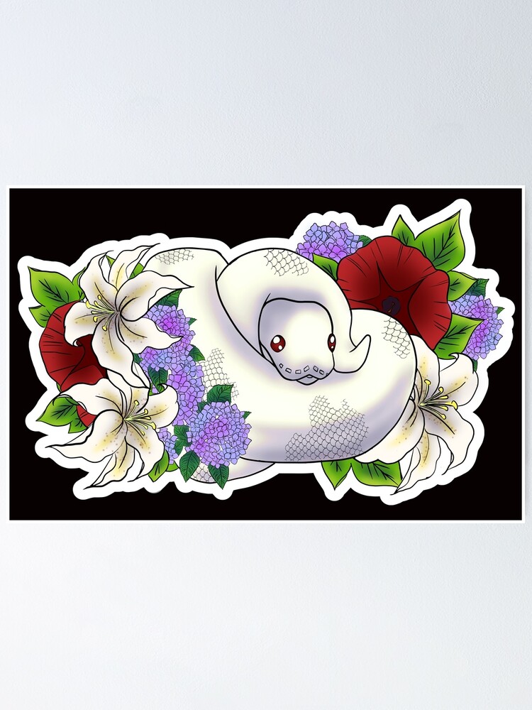 "Ball Python Red Eye Albino" Poster for Sale by Kirin-Riki | Redbubble