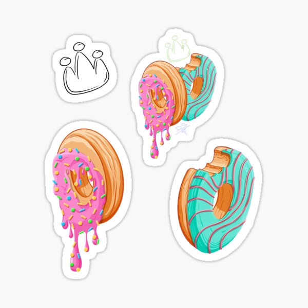 "Donuts sticker pack " Sticker for Sale by DSSDesign | Redbubble