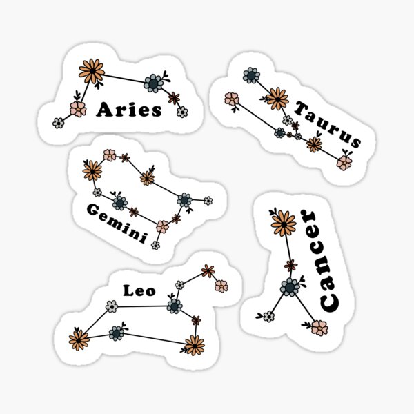 "Horoscope Part 1" Sticker for Sale by Nakikej | Redbubble
