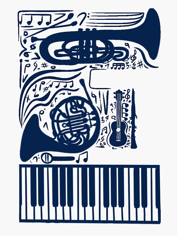 "Musical Instrument Letter E" Sticker for Sale by 2020isoniq | Redbubble