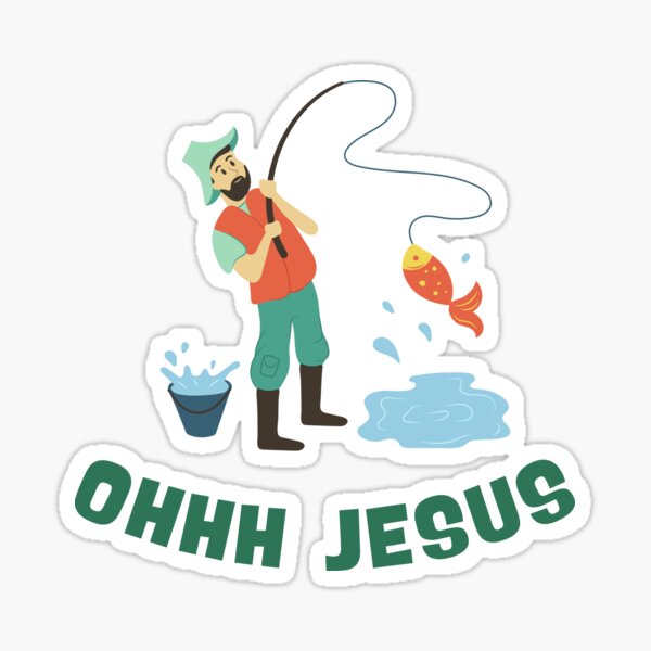 "ohh jesus" Sticker for Sale by panthera96 | Redbubble