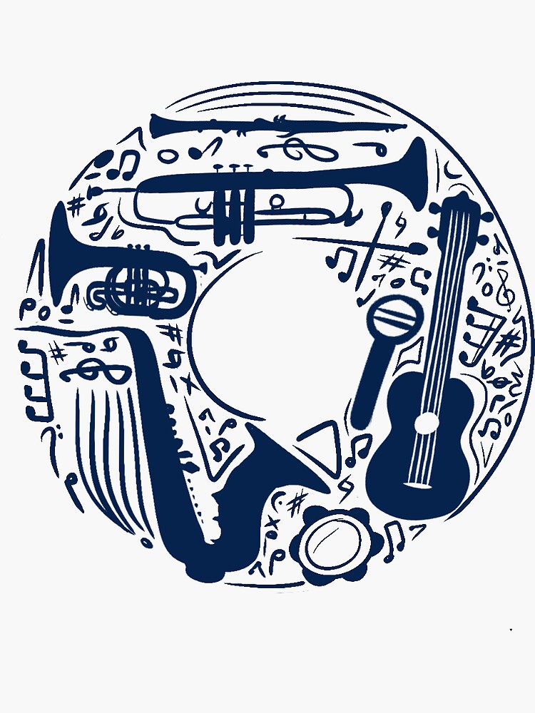 "Musical Instrument Letter O" Sticker for Sale by 2020isoniq | Redbubble