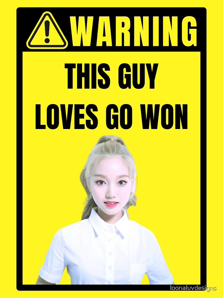 "loona warning sign: go won (gowon) (male)" Sticker for Sale by ...