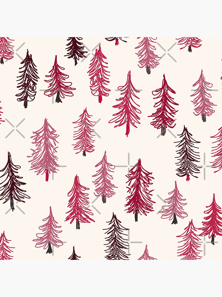 "Magenta Pine tree forest adorable Christmas Trees" Sticker for Sale by ...