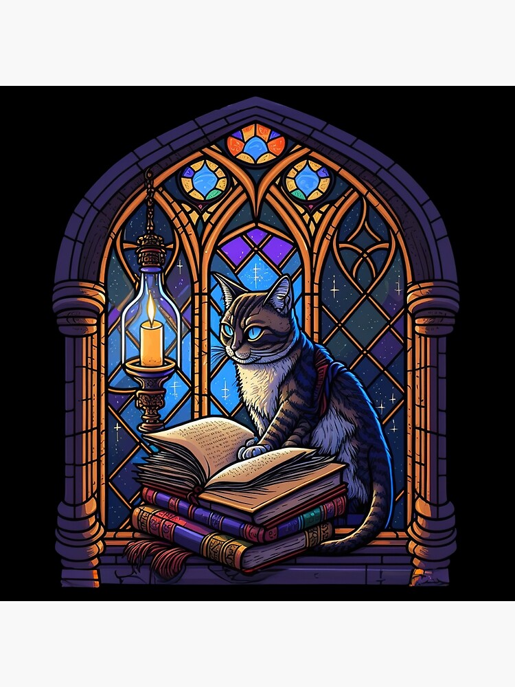 "Stained Glass Arcane Cat" Poster for Sale by 9LivesCats | Redbubble