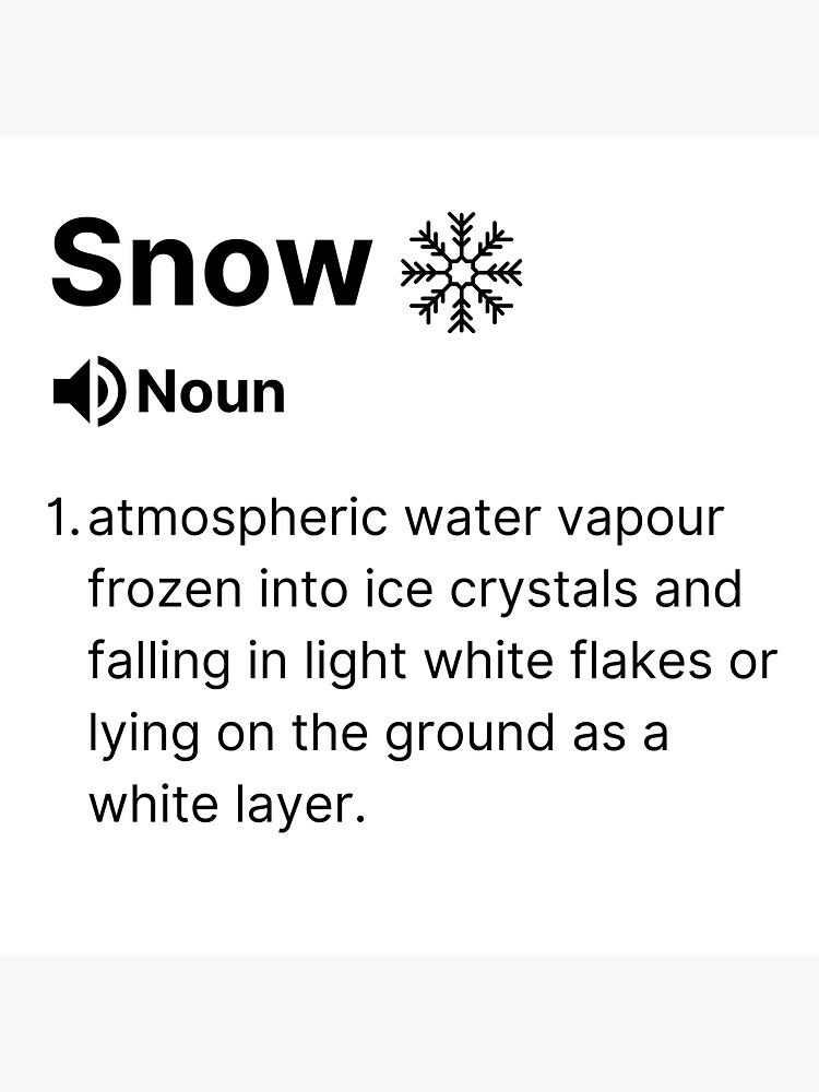 "Snow Definition Sticker" Sticker for Sale by salystore | Redbubble