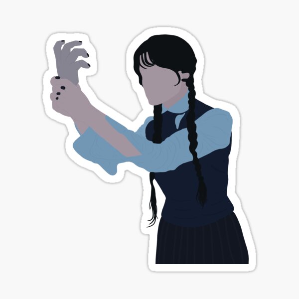 "Wednesday Addams with Things Jenna Ortega Netflix" Sticker for Sale by ...