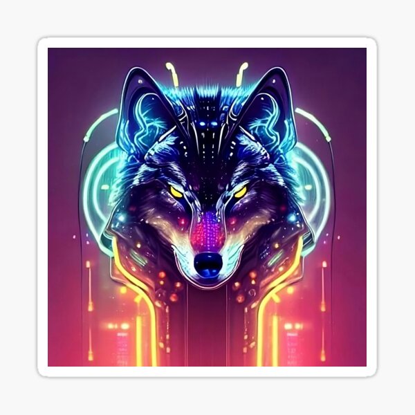 "Cyberwolf, digitally enhanced perfection" Sticker for Sale by ...