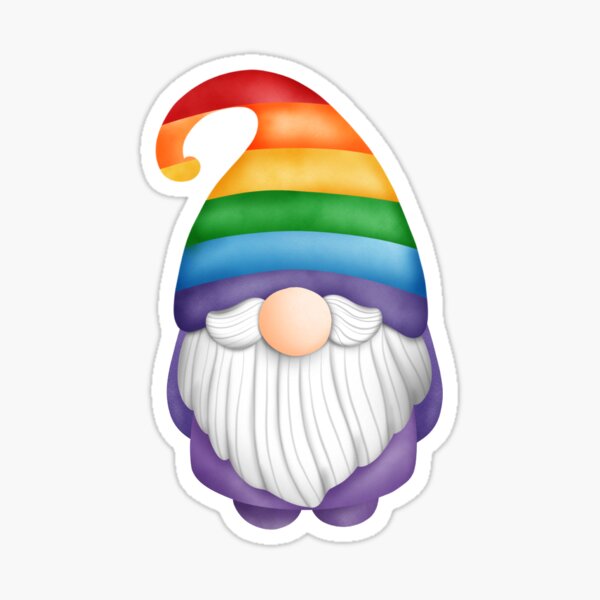 "Pride LGBT rainbow gnome boy 4" Sticker for Sale by TasimaDesign ...