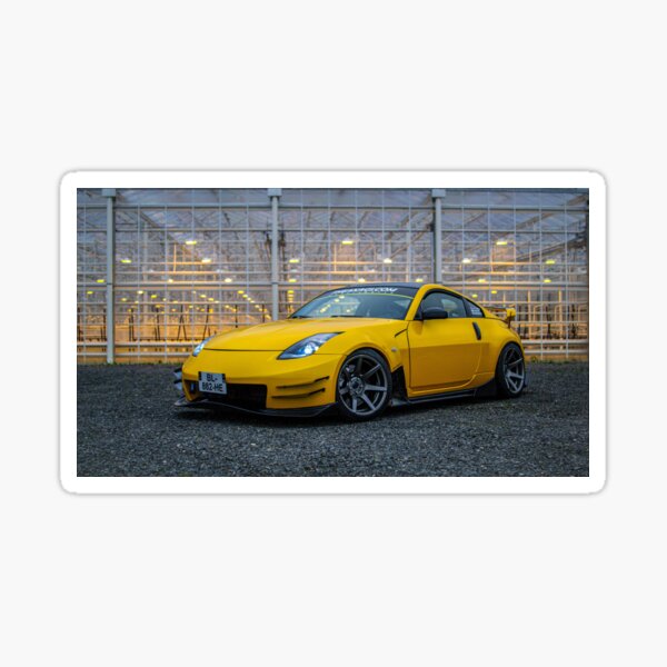 "sports car nissan auto luxury car yellow" Sticker for Sale by L-B ...