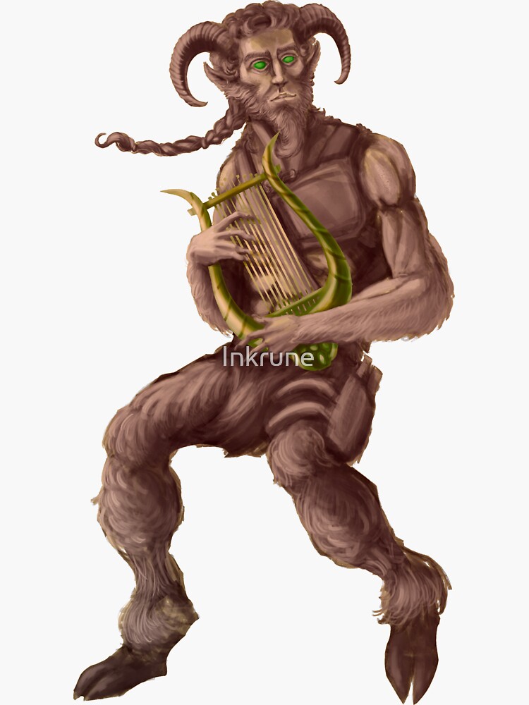 "Satyr and His lyre" Sticker for Sale by Inkrune | Redbubble