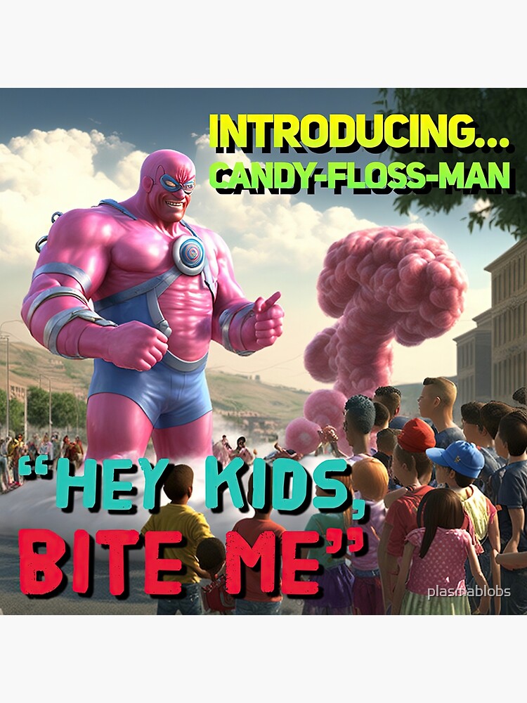 Lámina fotográfica «Candy-floss-man muérdeme a los niños presentando al ...