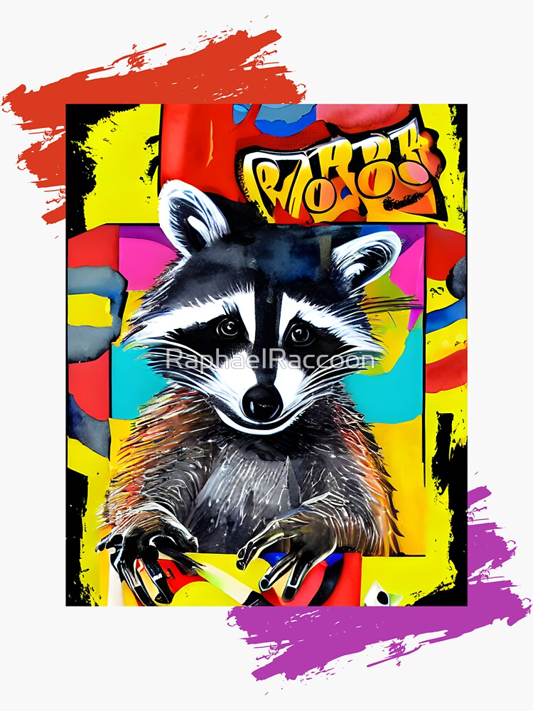 "Raccoon Pop Art" Sticker for Sale by RaphaelRaccoon | Redbubble