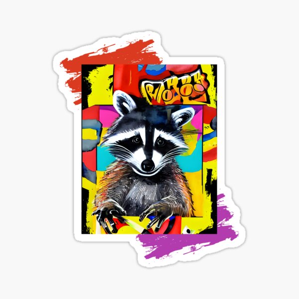"Raccoon Pop Art" Sticker for Sale by RaphaelRaccoon | Redbubble