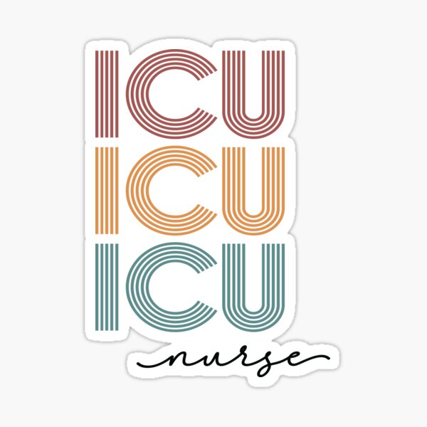 "Retro Vintage ICU Nurse 80s 1980s" Sticker for Sale by WildSparrow ...