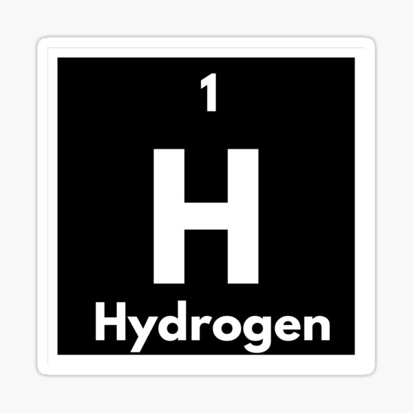 "Periodic Table element number 1 H Hydrogen" Sticker for Sale by ...