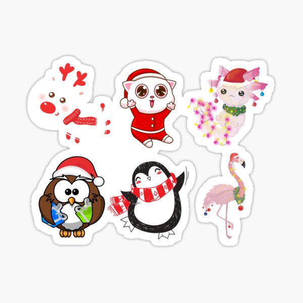 "Cute And Lovely Animals With Christmas-Pack " Sticker for Sale by ...