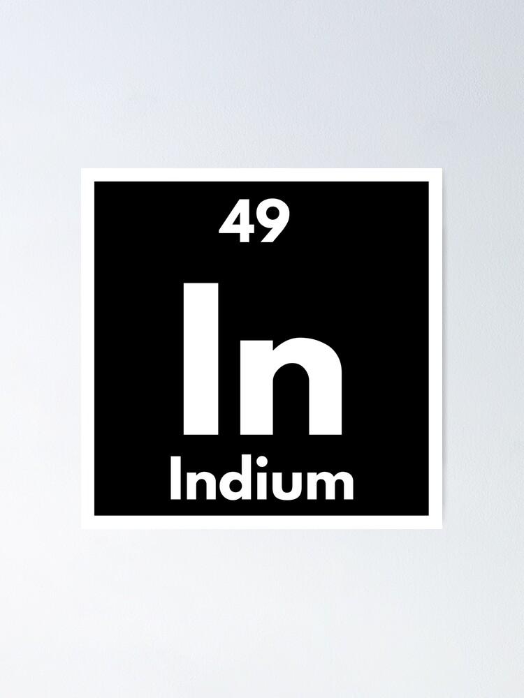 "Periodic Table element number 49 In Indium" Poster for Sale by ...