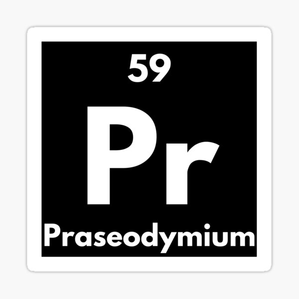 "Periodic Table element number 59 Pr Praseodymium" Sticker for Sale by ...