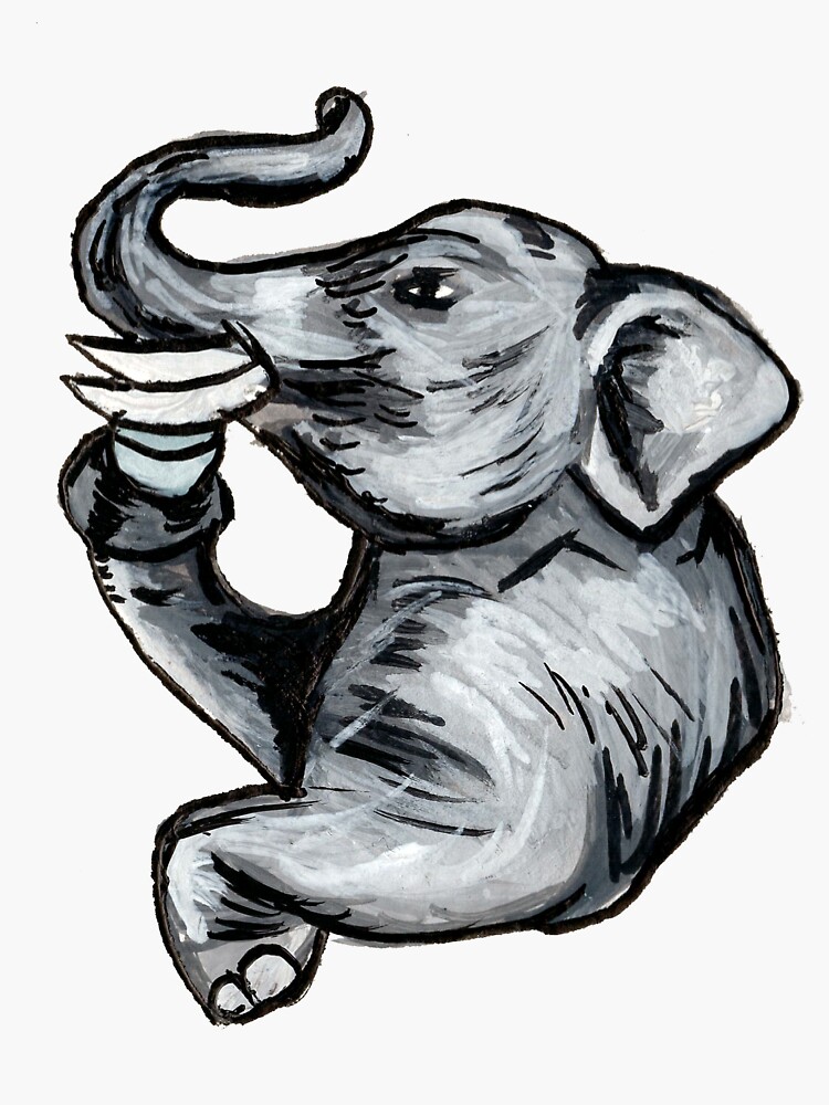 "Elephants Drinking Tea" Sticker for Sale by RiceDrawings | Redbubble