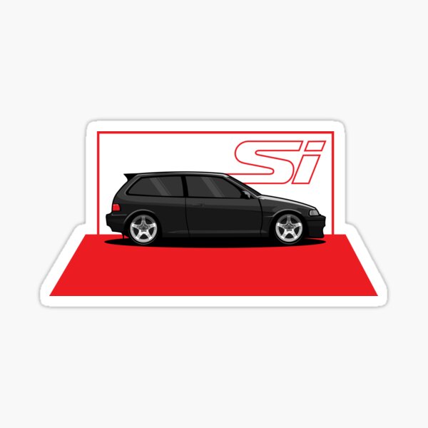 "Honda Civic Si Classic illustration" Sticker for Sale by blackdogshop ...