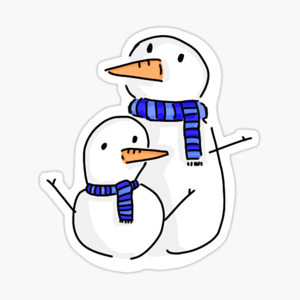 "Snowman buddies" Sticker for Sale by EddiaMmm | Redbubble