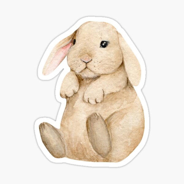 "Cute sad bunny" Sticker for Sale by goldenlolly1 | Redbubble