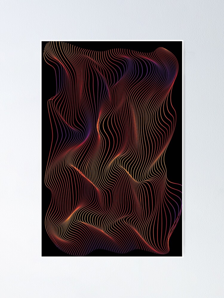 "3D minimalistic line art gradient - color" Poster for Sale by ...