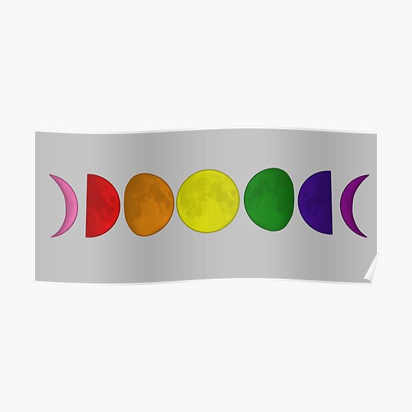 "Rainbow Moon Phases" Poster for Sale by KEMadsen | Redbubble