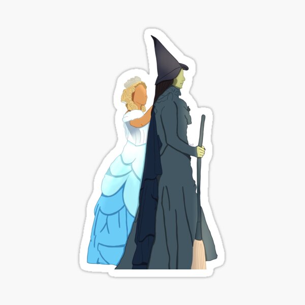 "elphaba and glinda drawing" Sticker for Sale by raquelcutlip | Redbubble
