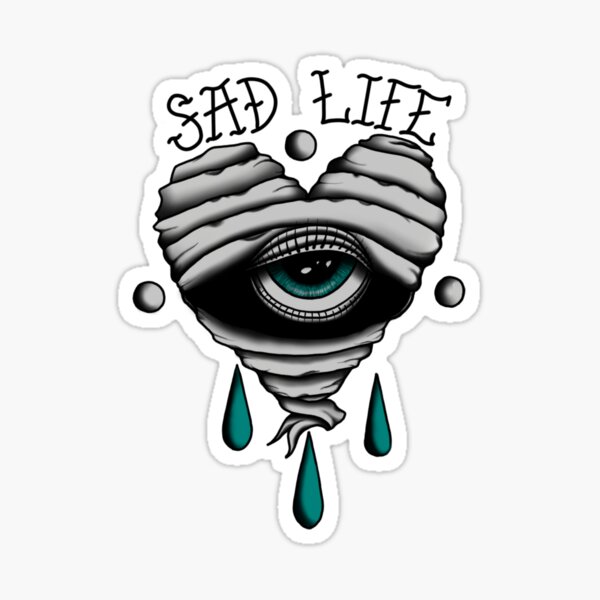 "Sad Life" Sticker for Sale by nathanXfriend | Redbubble