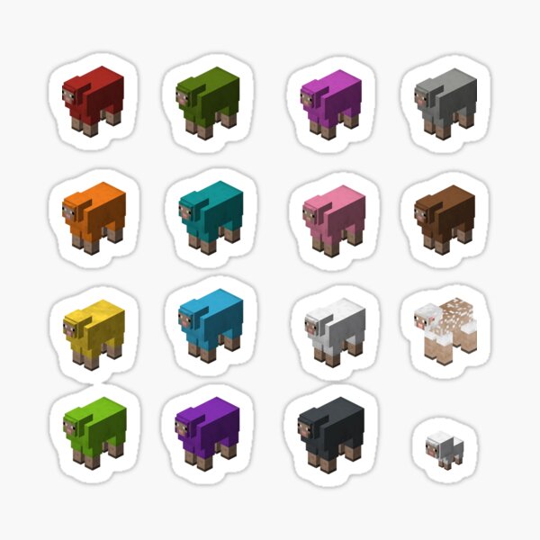 "Minecraft Sheep Rainbow Sticker Pack" Sticker for Sale by lilicarose ...