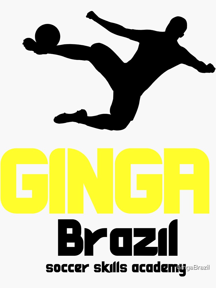 "Ginga Soccer Academy Player Volleying the ball black" Sticker for Sale ...