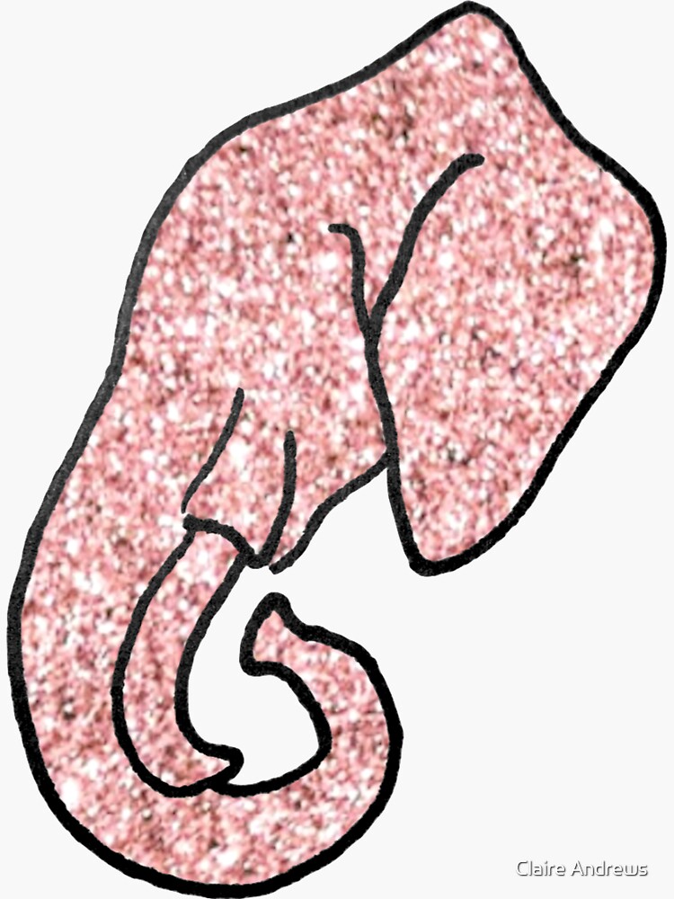 "Elephant Design with Pink Glitter" Sticker for Sale by Claireandrewss ...