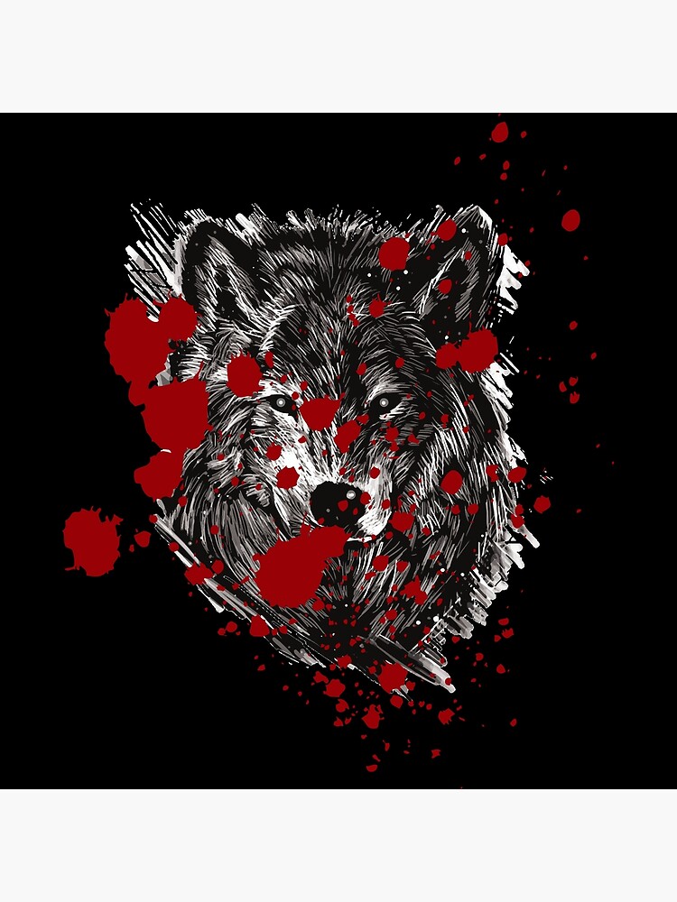 "Artistic Wolf Face With Splattered Blood" Poster for Sale by ...