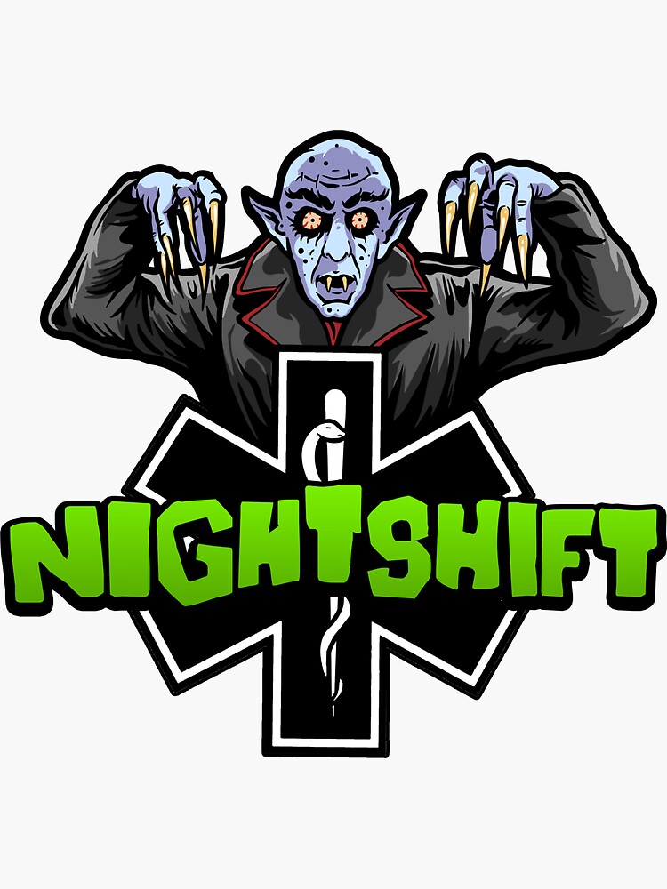 "EMT NIGHTSHIFT" Sticker for Sale by startrekred | Redbubble