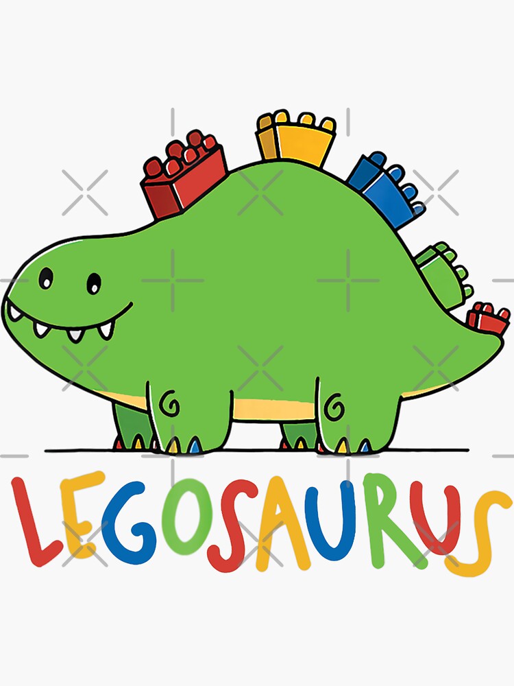 "Cute And Funny Legosaurus Legos Saurus Colorful" Sticker for Sale by ...