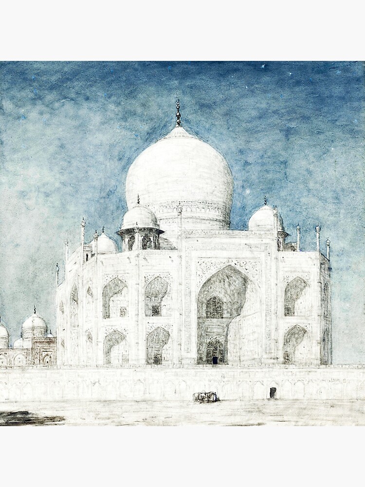 "White Mosque Painting" Sticker for Sale by moslem-pride | Redbubble