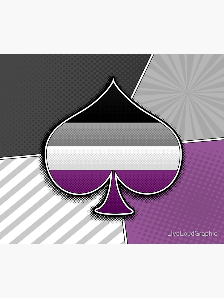 "Halftone Asexual Pride Ace Symbol with Flag Background" Sticker for ...