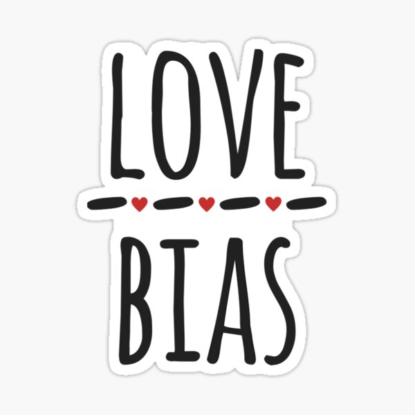 "LOVE over BIAS" Sticker by MadEDesigns | Redbubble
